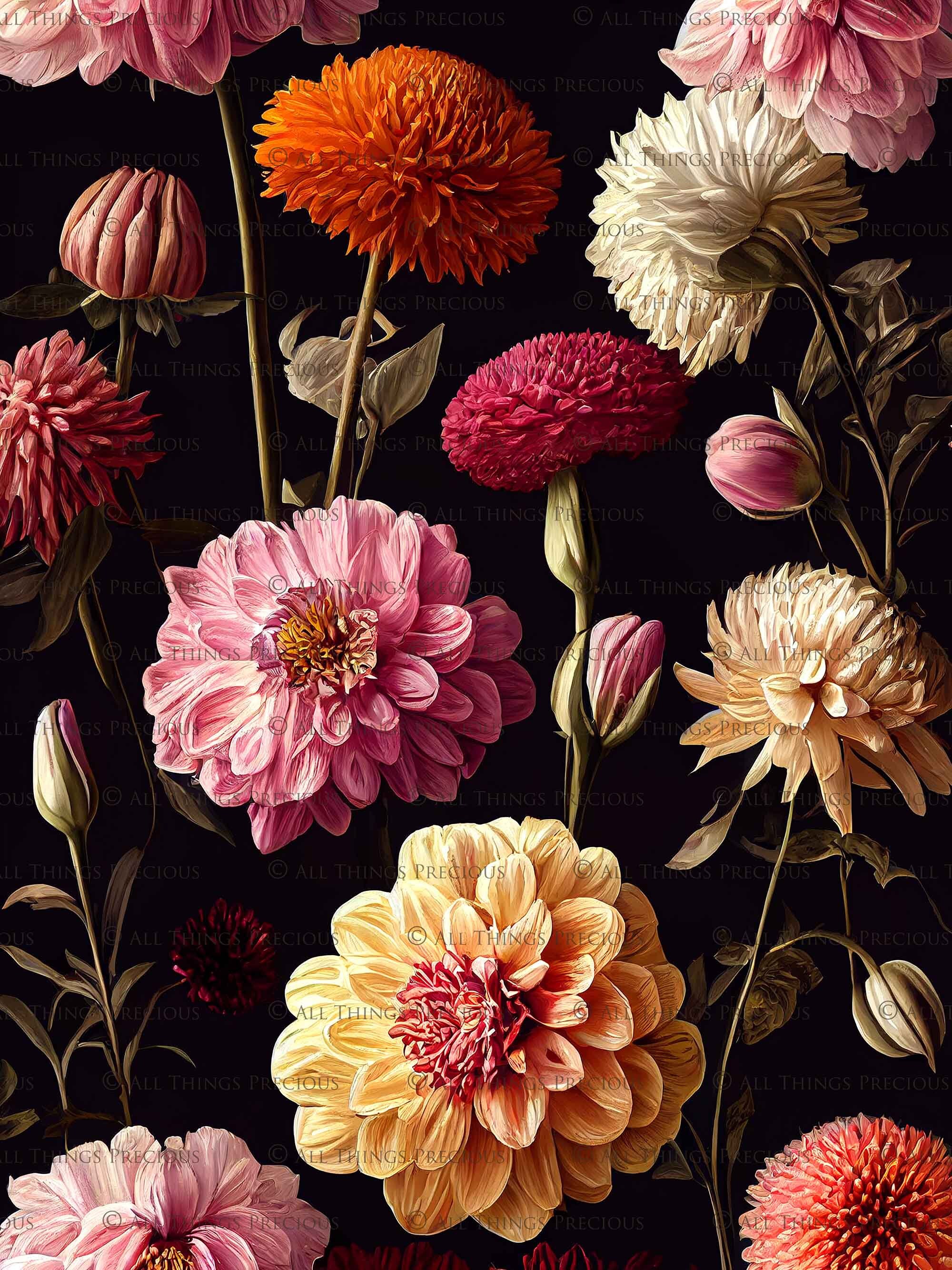 12 FLORAL Digital Backgrounds Set 4 / Fine Art TEXTURES - Etsy