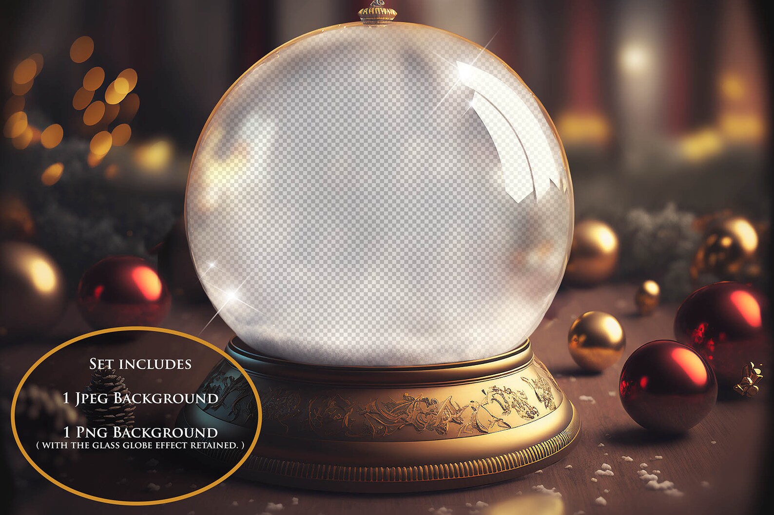PHOTOSHOP TEMPLATE Digital Background Snow Globe Psd - Etsy