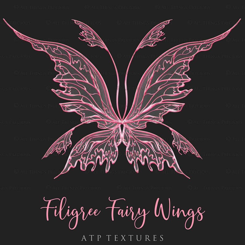 25 Png Overlays FILIGREE FAERY WINGS Set 5 / Photo Overlay - Etsy