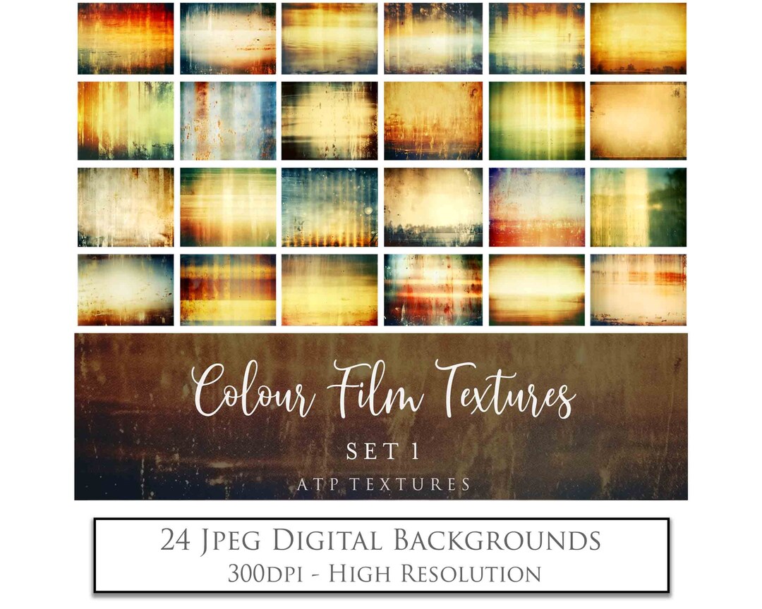 24 Digital Backgrounds COLOUR FILM Textures Set 1 Photo Backdrop ...