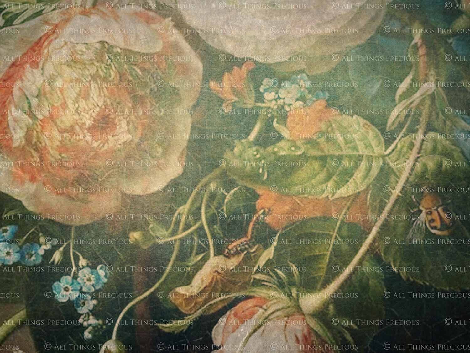 10 Fine Art TEXTURES Old Masters FLORAL Flower Background - Etsy