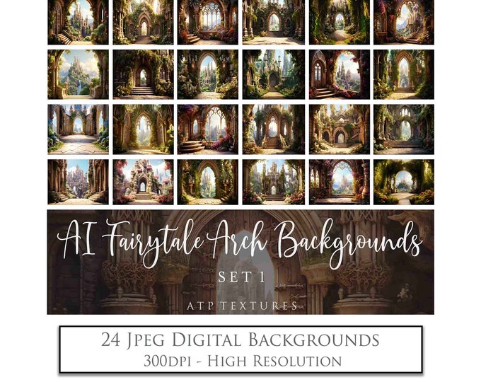 24 AI Digital Backgrounds - Enchanted FAIRY FOREST - Photo Backdrop ...