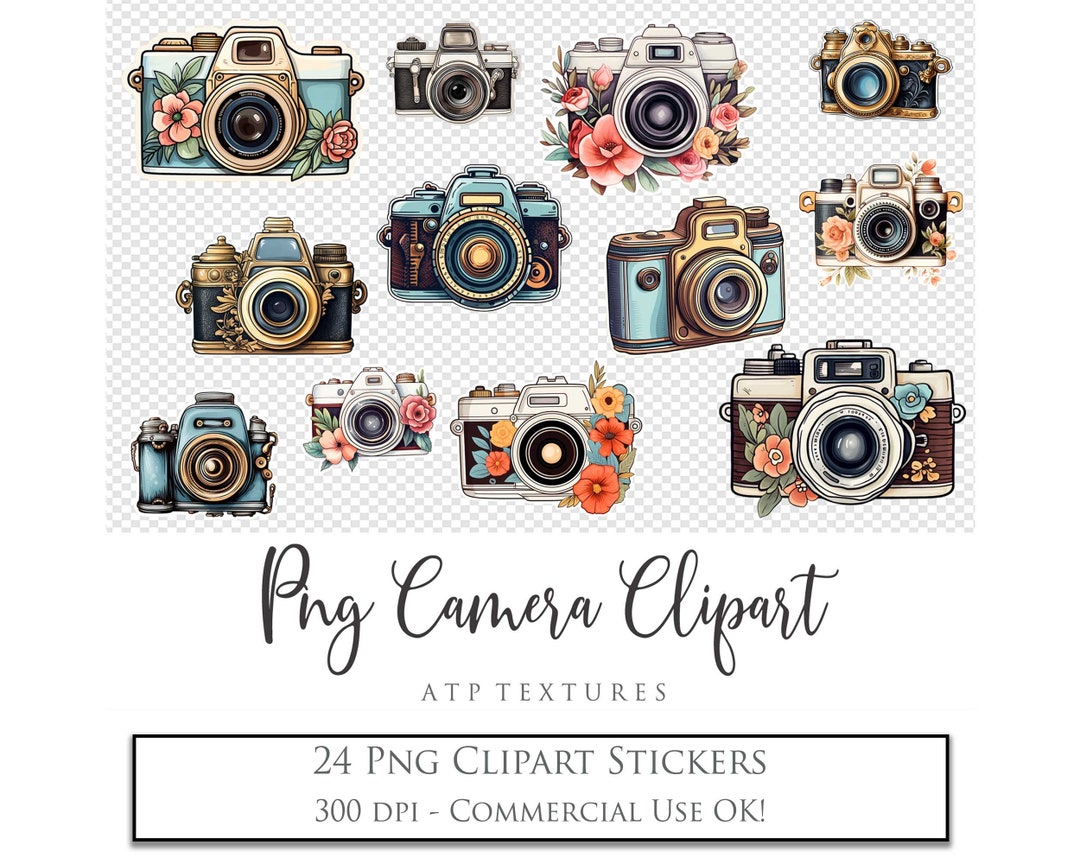 24 Png Clipart VINTAGE CAMERA Png Sublimation Files - Etsy