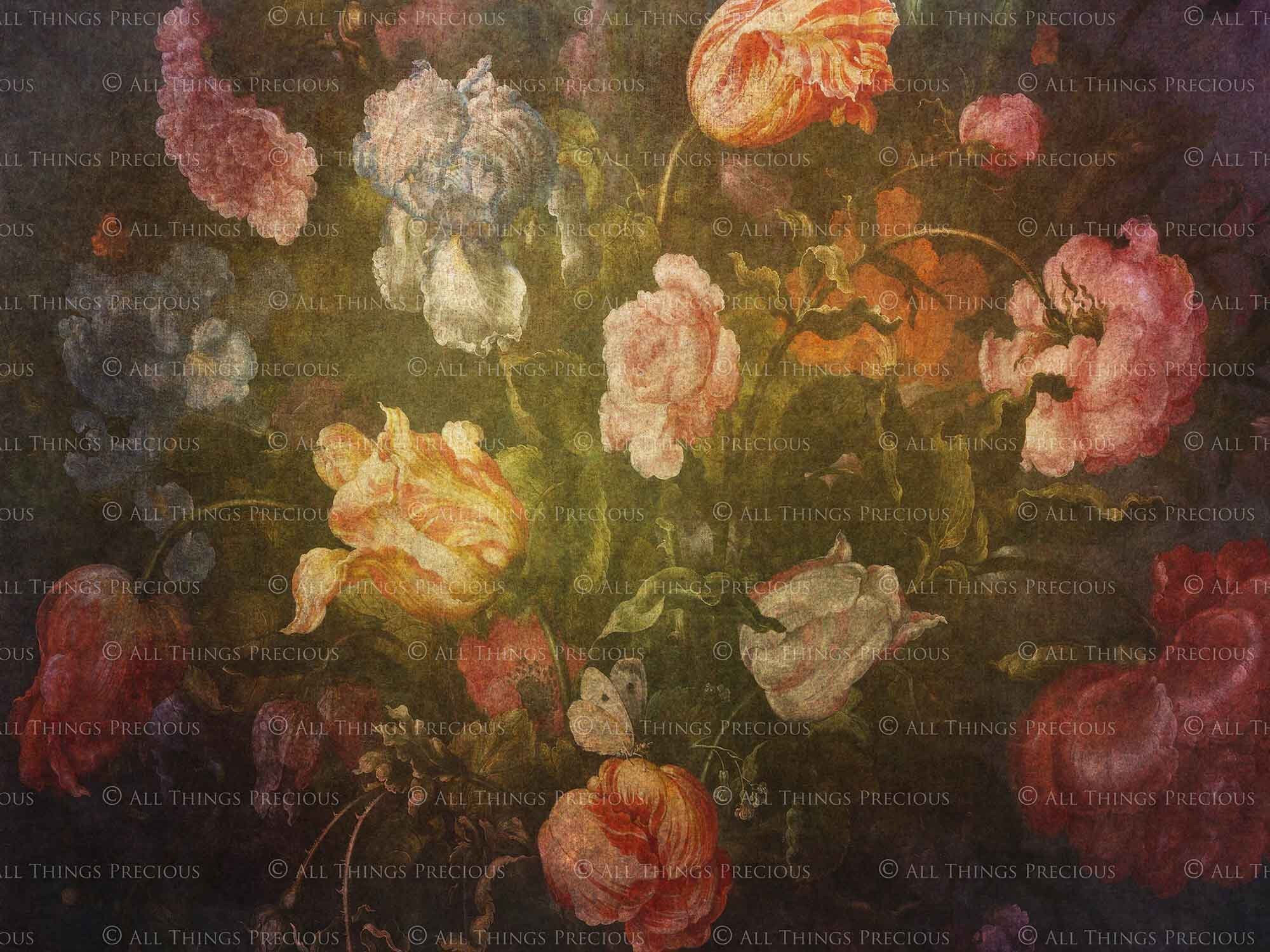 10 DIGITAL TEXTURES - FLORAL Background, Set 18 / Photography Edit ...