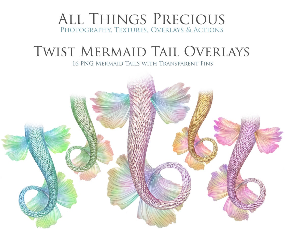 42 Digital Overlays MERMAID TAIL Overlay Png Bundle No.1 | Etsy