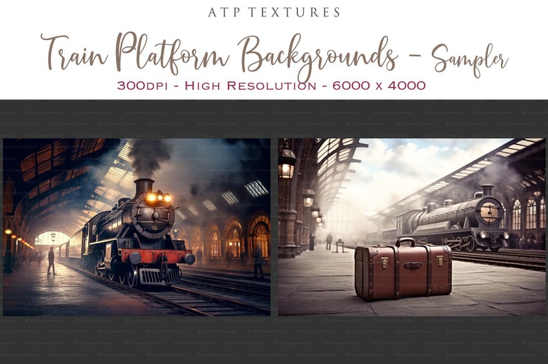 24 Ai Digital Backgrounds - TRAIN PLATFORM Set 1 - Photo Background ...