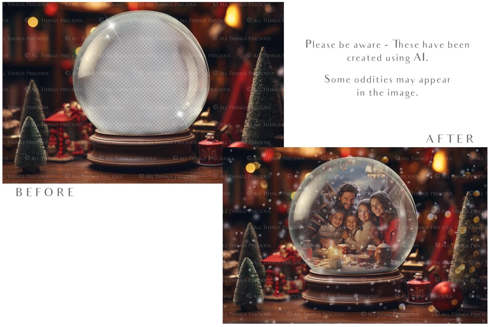 PHOTOSHOP TEMPLATE, Digital Background Snow Globe Psd Template, No. 22 ...