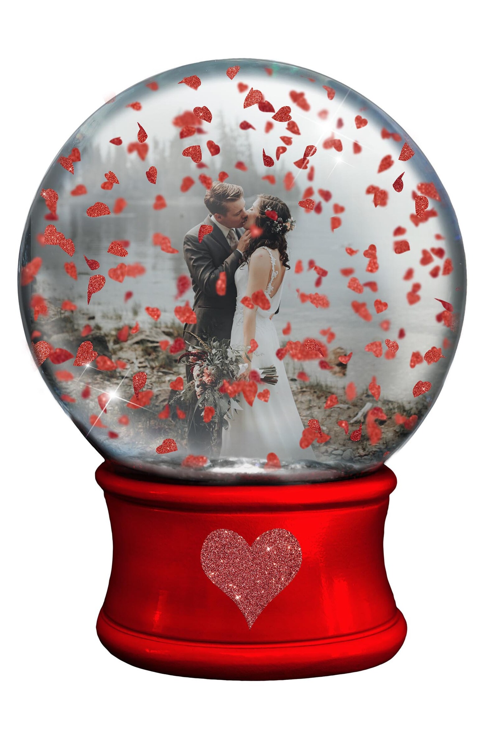 Digital Snow Globe, Png Clipart, Valentine Overlays, Psd Template ...