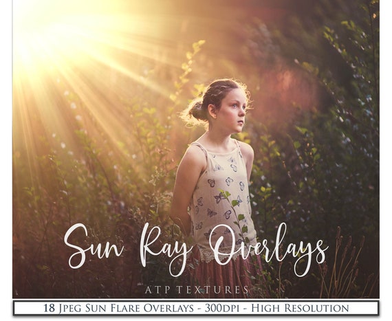 18 Digital OVERLAYS, Sun Flare, Photo Overlay, Photoshop, SunFlare ...