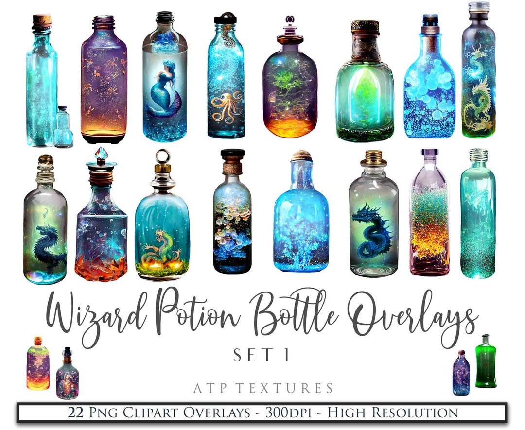 Png Overlays WIZARD POTION BOTTLES Set 1 / Photo Overlay - Etsy
