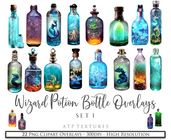 Png Overlays WIZARD POTION BOTTLES Set 1 / Photo Overlay - Etsy