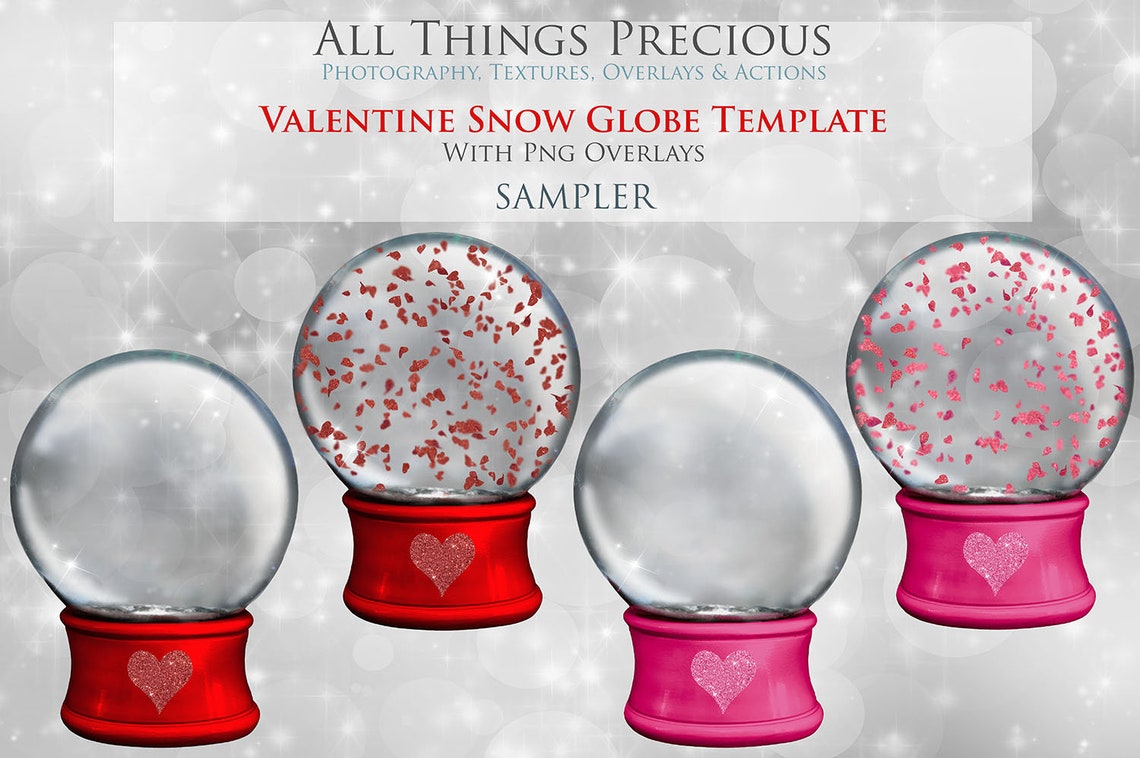 Digital Snow Globe Png Clipart Valentine Overlays Psd | Etsy