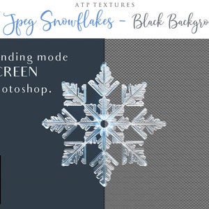 Realistic Snowflakes With Png & Jpeg Clipart Overlays and 80 Photoshop Brushes, High Resolution ...