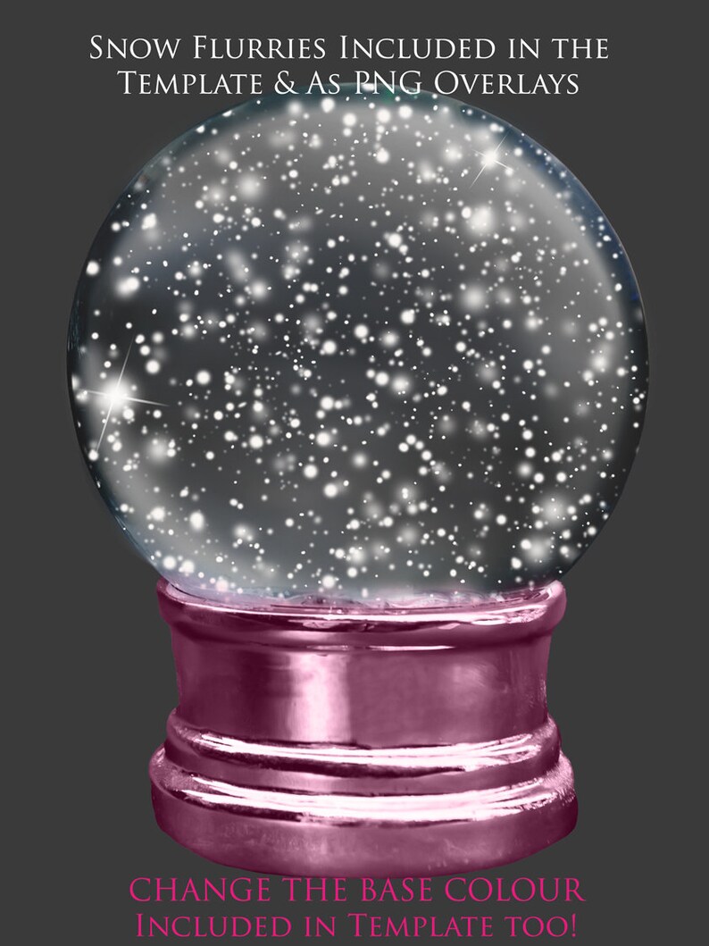 OVERLAYS PNG Digital Snow Globe PSD Template No.1 / | Etsy