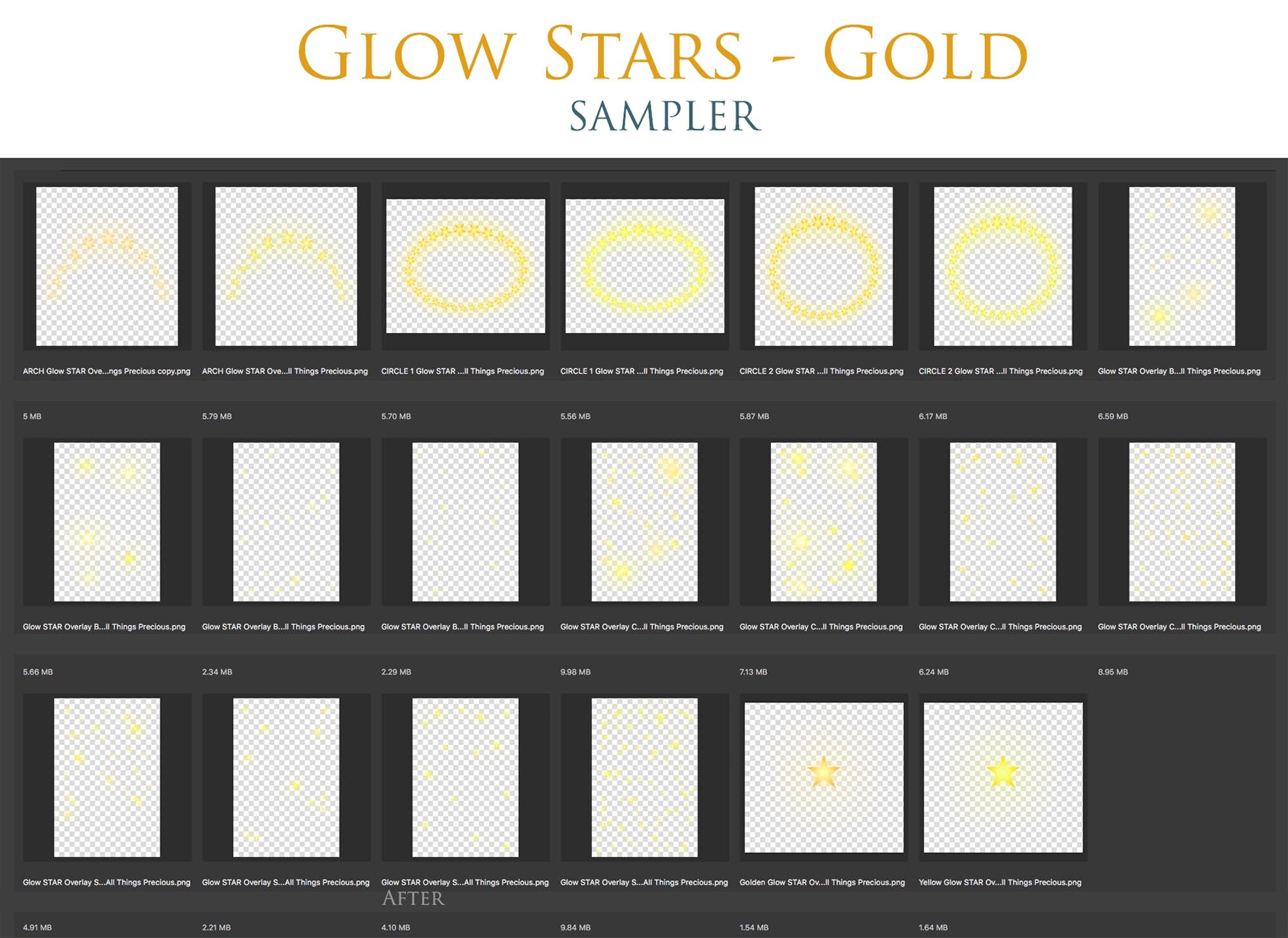 20 Digital OVERLAYS GLOW Gold Stars PNG Clipart Photo - Etsy