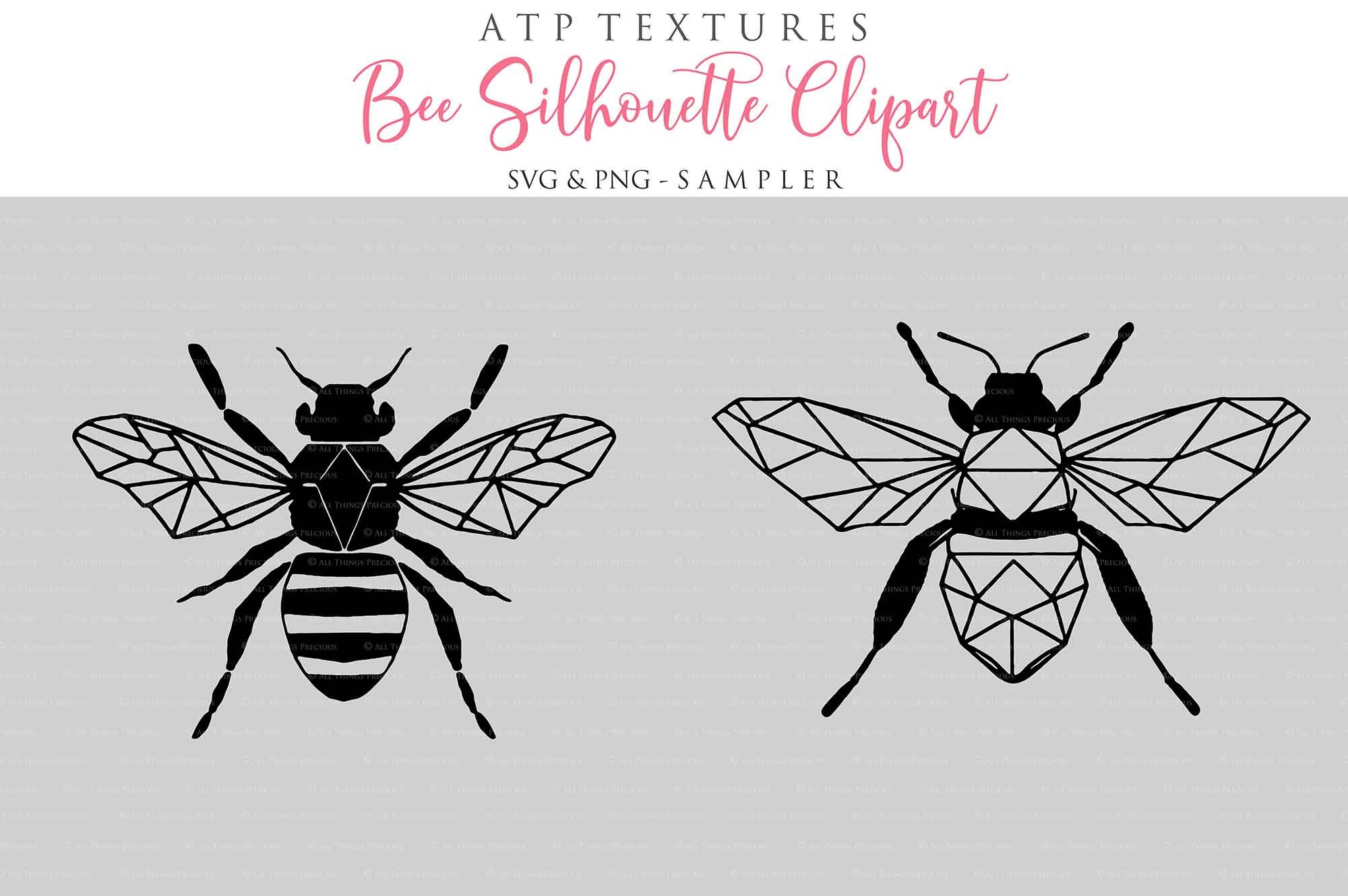 12 SVG BEE CLIPART Set 3 Silhouette Png Clipart Print - Etsy