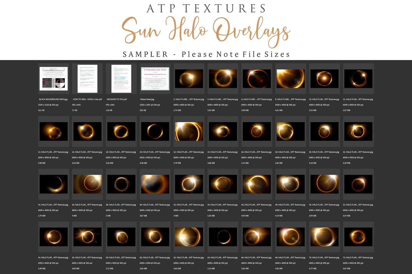 Sun Flare Halo Ring Overlays, Set 2. Jpeg Overlay for Photography ...