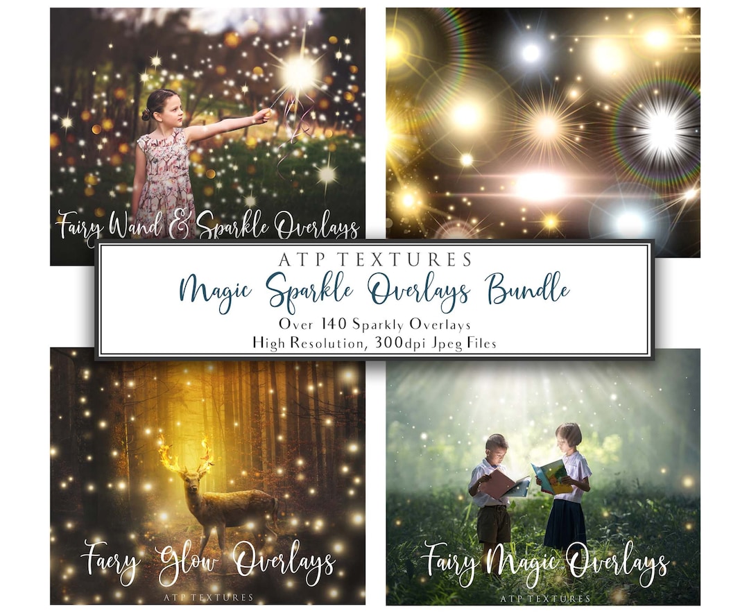 140 Digital Overlays, Png Bundle, MAGIC SPARKLES, Photo Overlay, Wand ...
