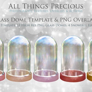 SNOW DOME Png Overlays and PSD Template No.1 / Realistic Snow Globe ...