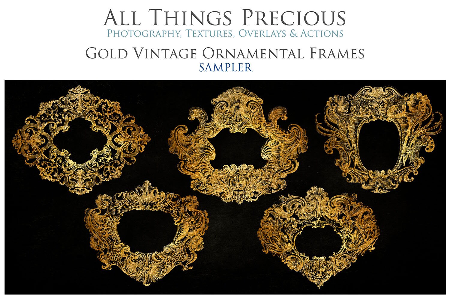 25 CLIPART GOLD FRAMES for Scrapbooking Ornamental | Etsy