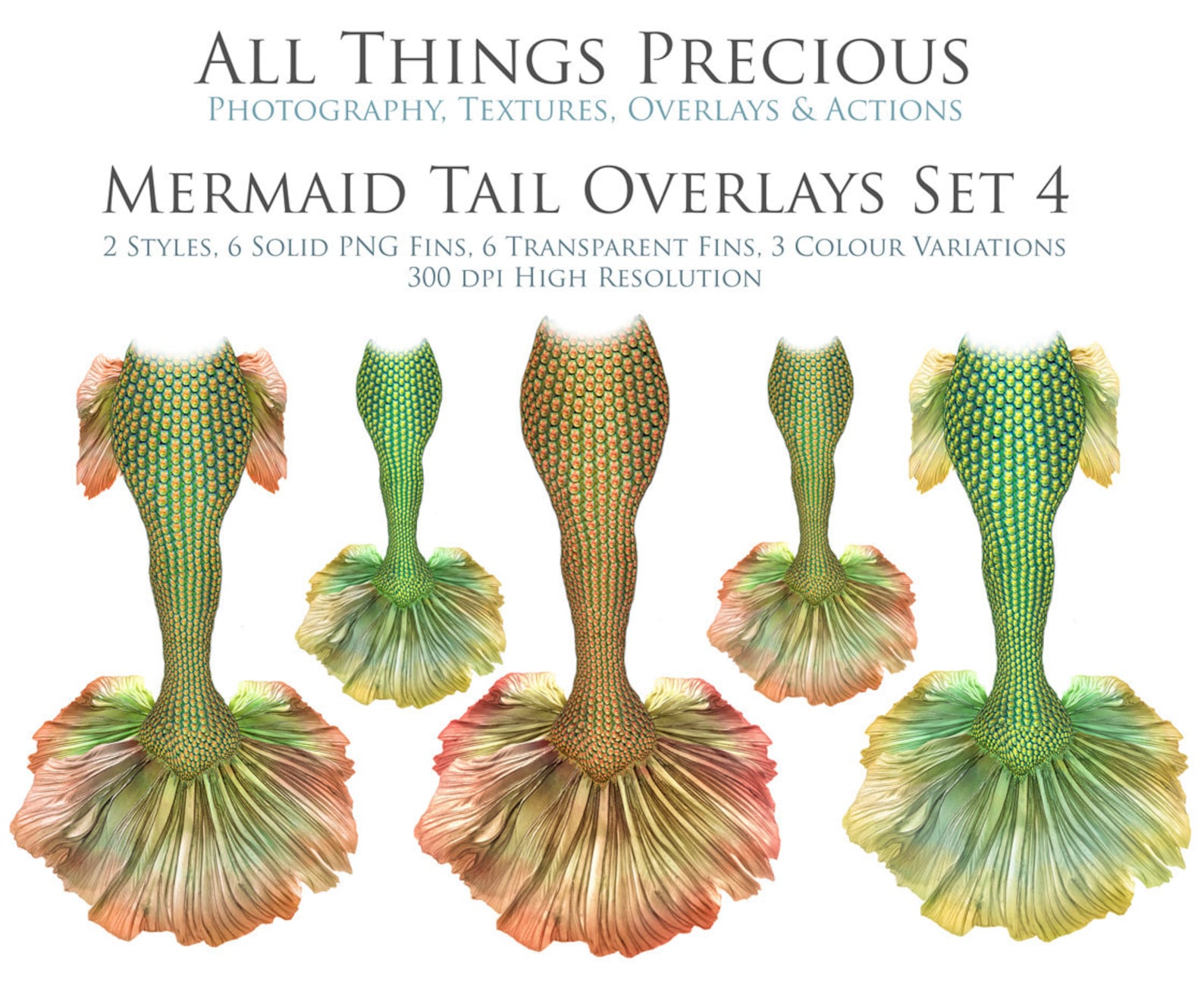 48 OVERLAYS - MERMAID TAIL - Png Bundle No.2 / Photo Overlay,digital ...