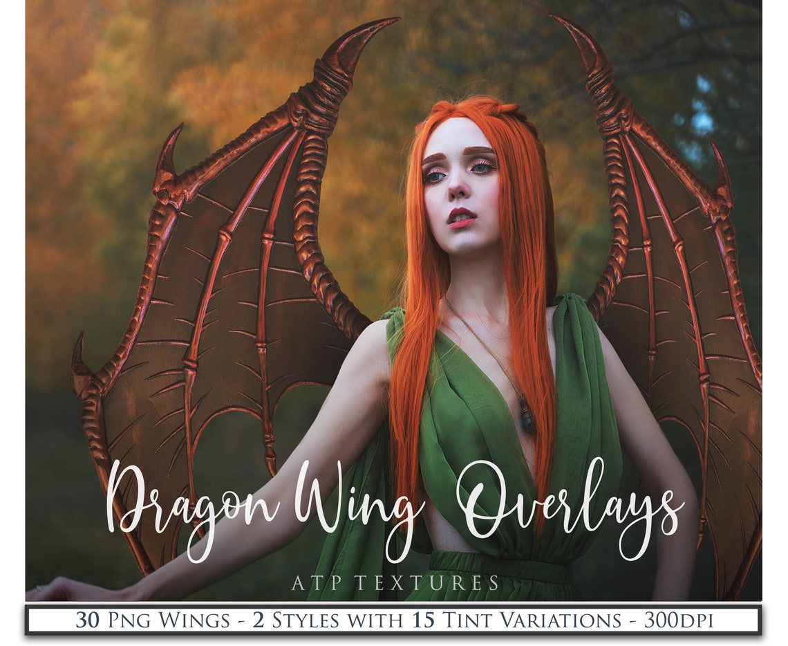 30 PNG OVERLAYS Dragon Wings / Photo Overlay Clipart Wing - Etsy