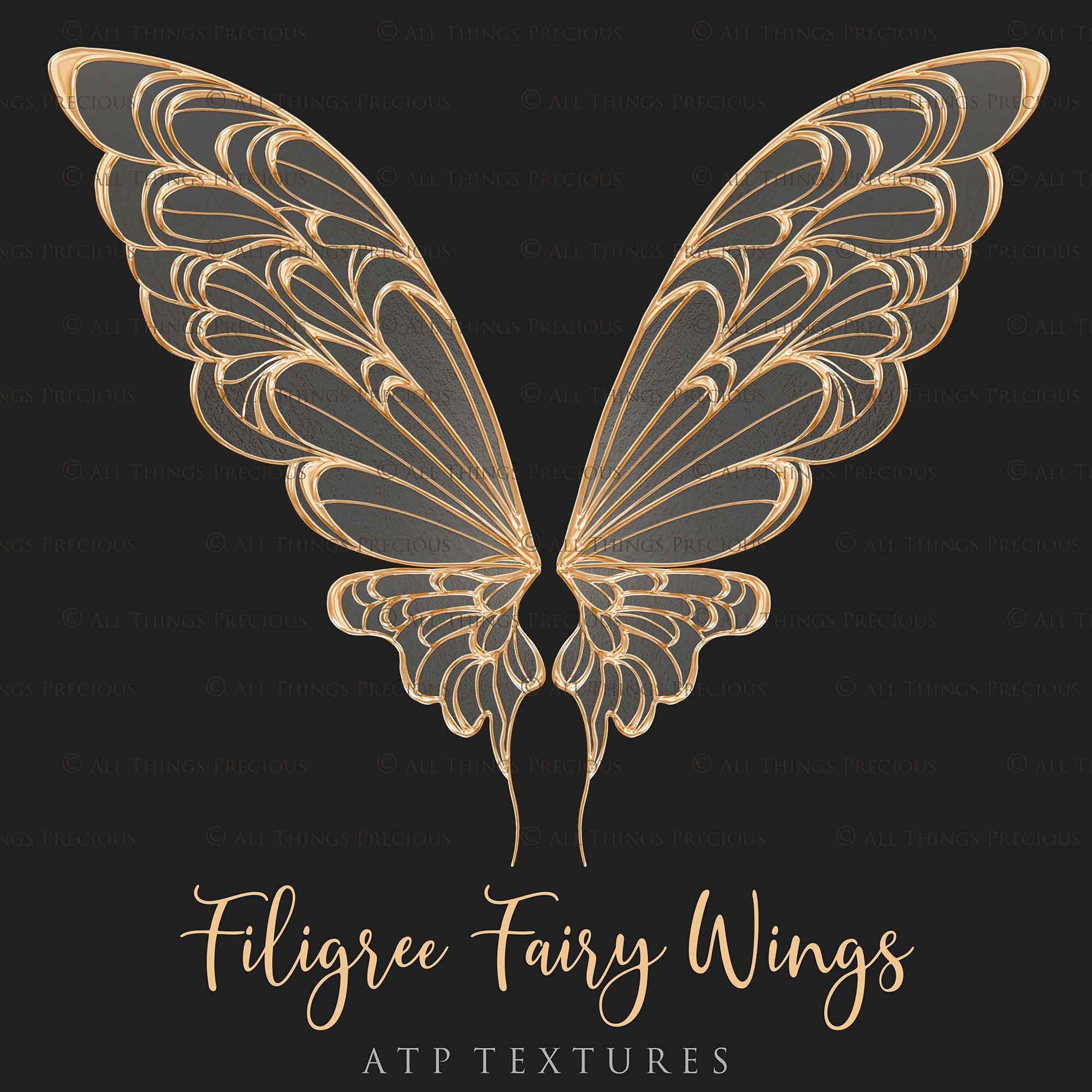 25 Png Overlays FILIGREE FAERY WINGS Set 8 / Photo Overlay - Etsy