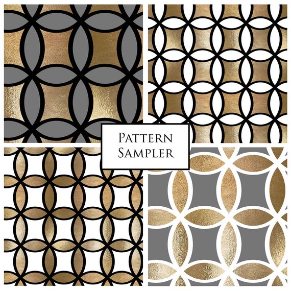 18 SEAMLESS PATTERNS CIRCLE Links Set 1 with 6 Digital Papers Photoshop ...