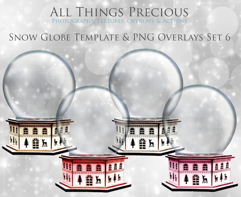 Digital SNOW GLOBE Png Overlays and PSD Template No.6 / - Etsy Ireland