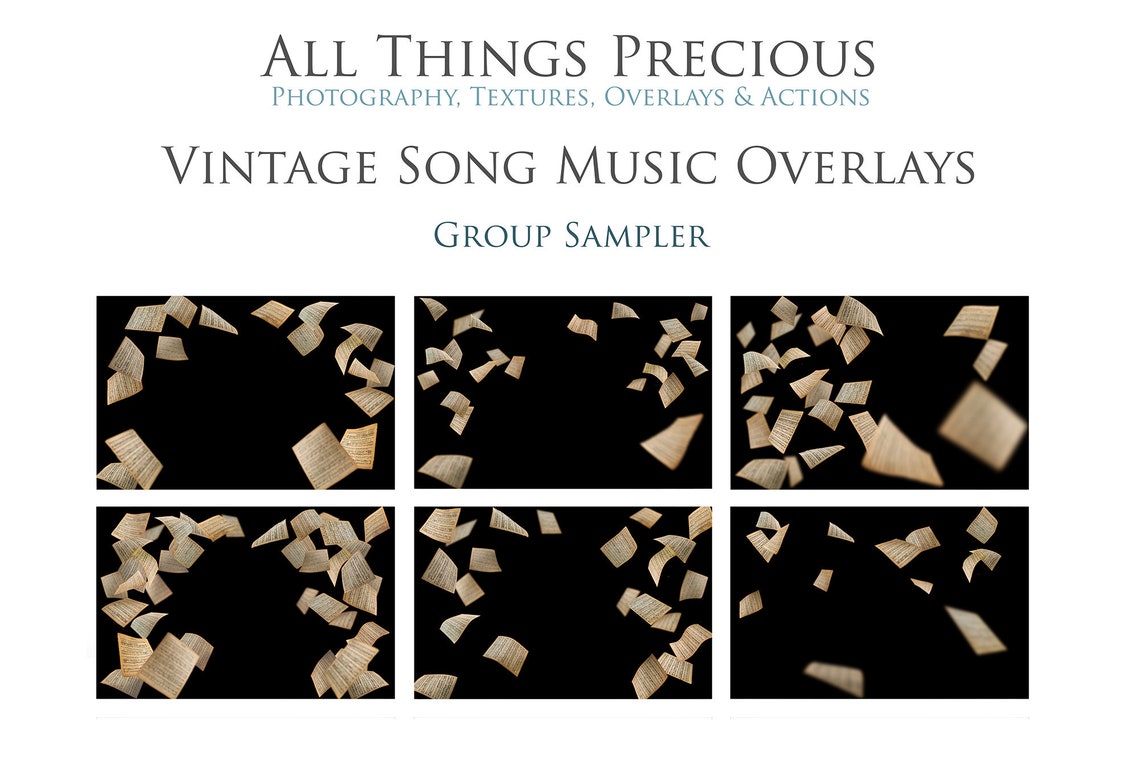 54 DIGITAL PNG OVERLAYS Vintage Song Music Overlay / - Etsy