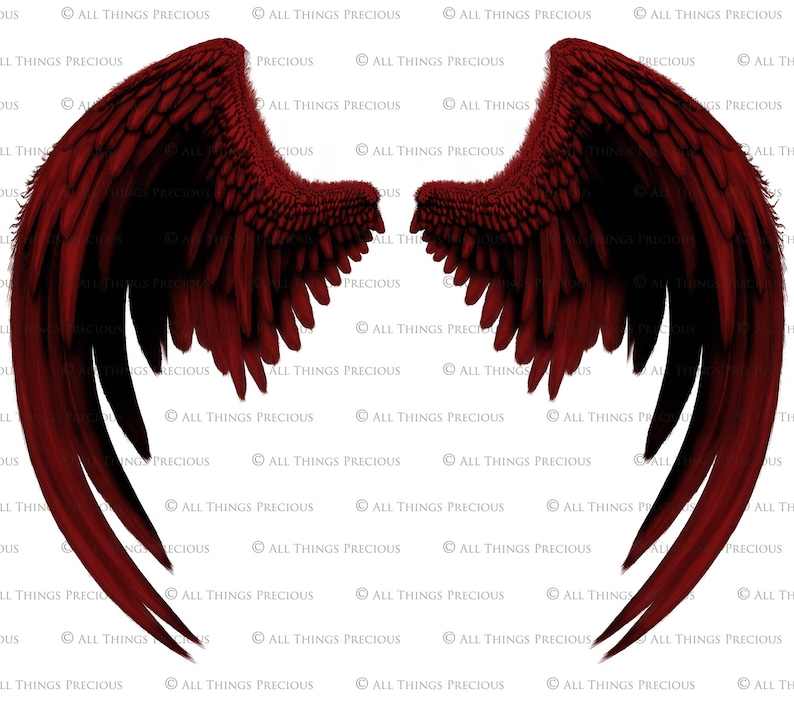 20 ANGEL WINGS RED Photo Overlays Digital Wing Png - Etsy