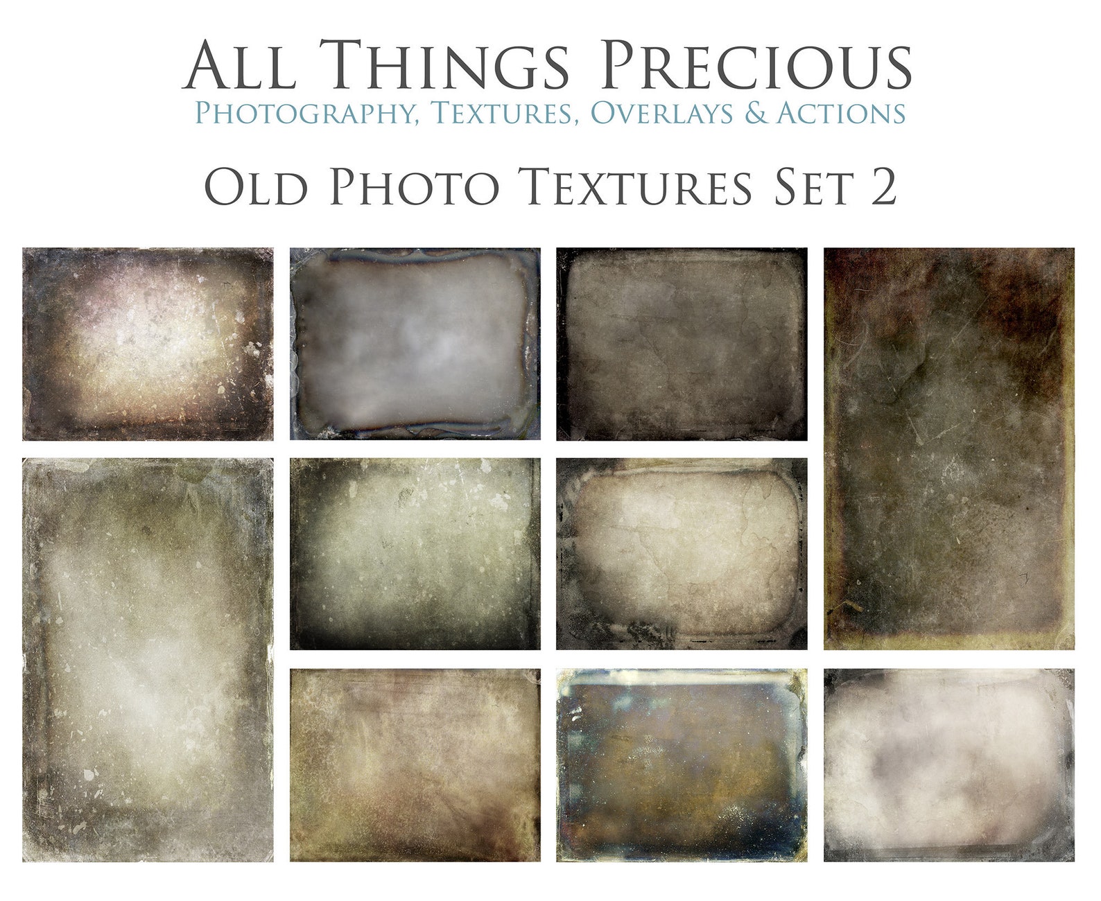 10 Old Photo TEXTURES Vintage Set 2 / Photo Overlays - Etsy Australia