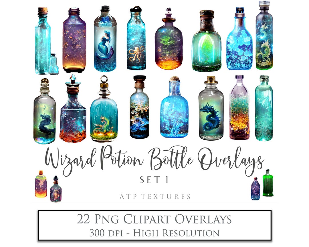 Png Overlays - WIZARD POTION BOTTLES - Set 1 / Photo Overlay, High ...