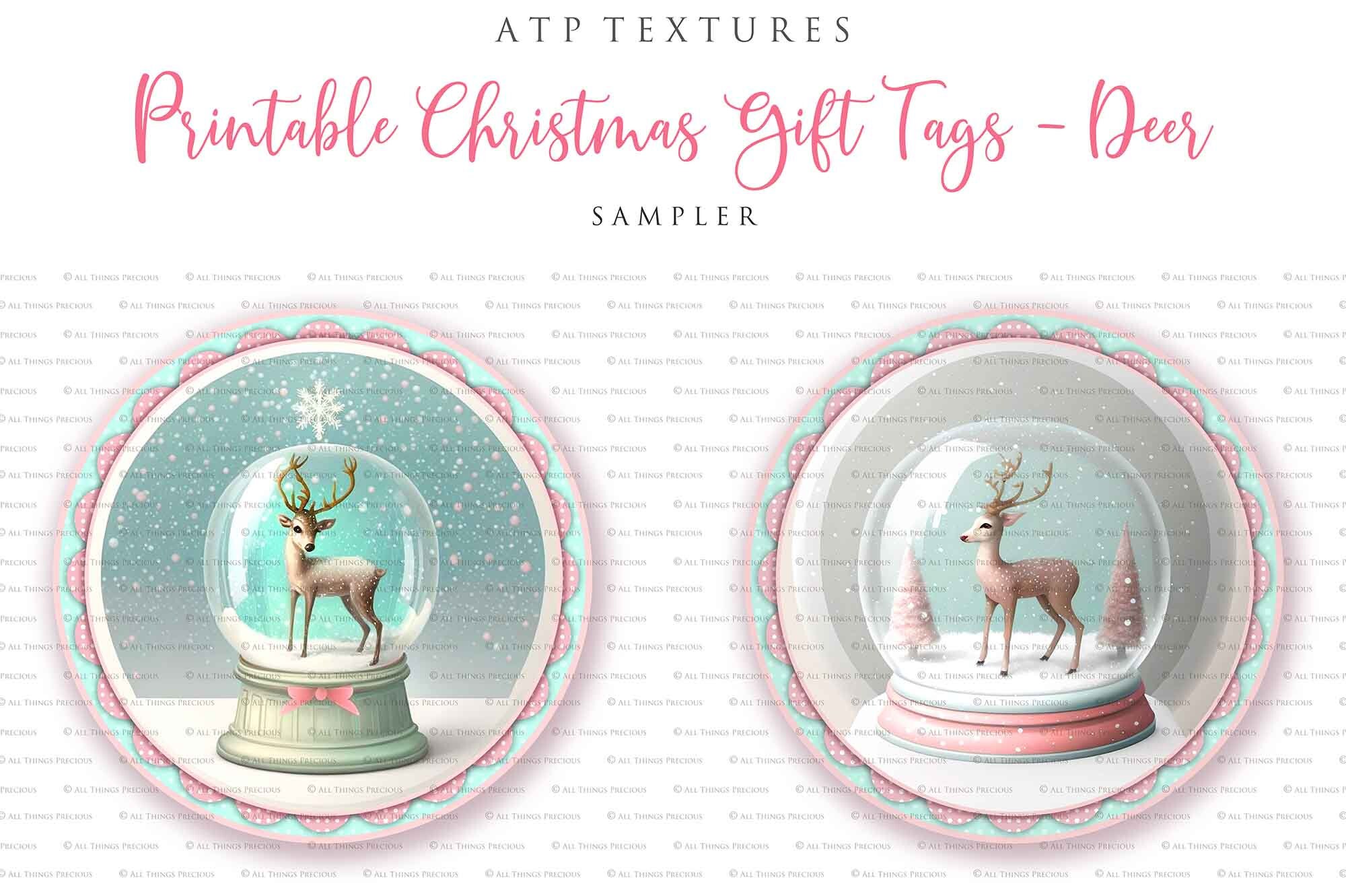 A4 Printable CHRISTMAS Gift Tags Snow Globe Xmas Labels - Etsy