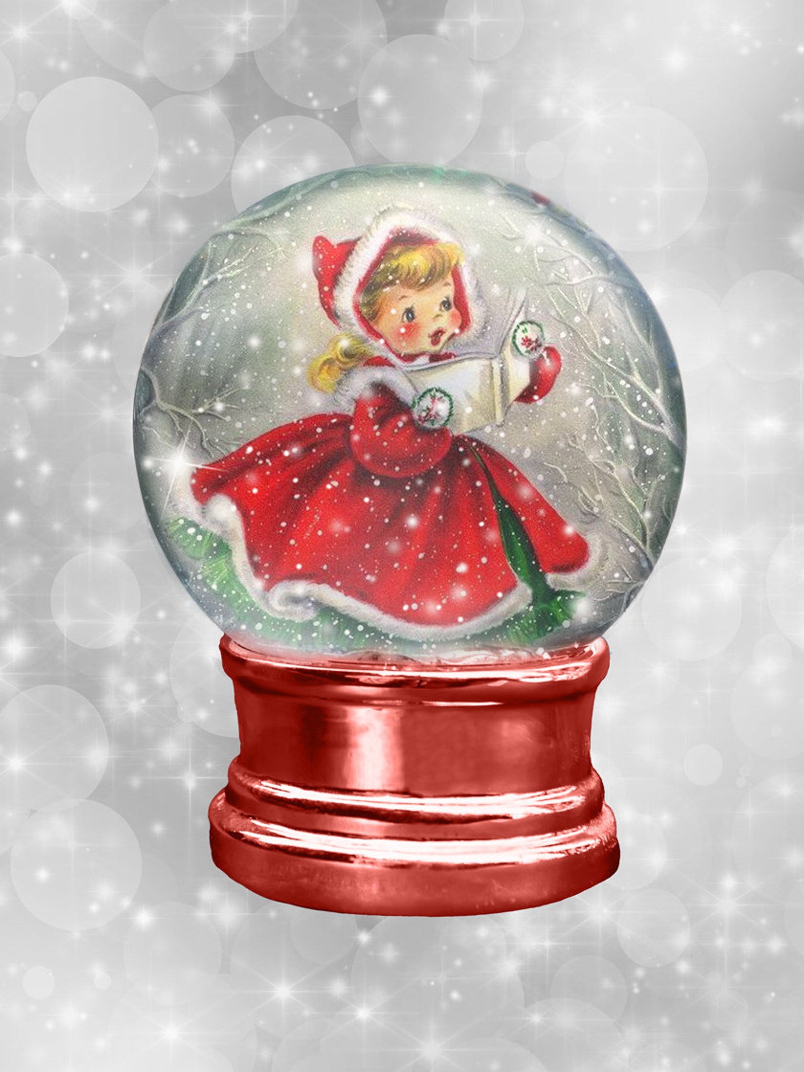 OVERLAYS PNG Digital Snow Globe PSD Template No.1 / | Etsy