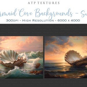 36 Digital Backgrounds - MERMAID COVE - Photo Background, Ocean, Old ...