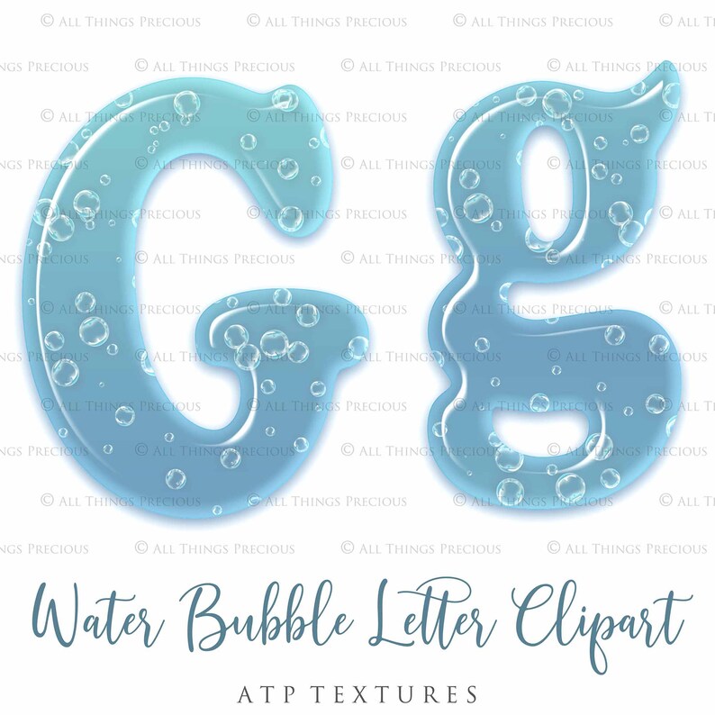 Bubble PNG Letters Clipart ALPHABET Water Scrapbooking - Etsy