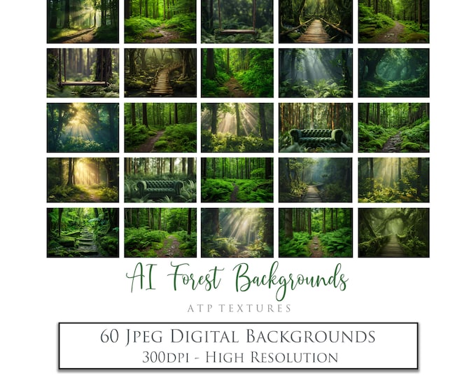 24 AI Digital Backgrounds - Enchanted FAIRY FOREST - Photo Backdrop ...