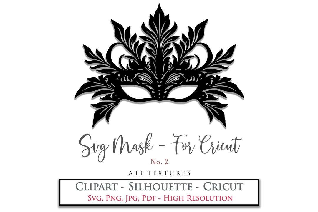 SVG Clipart MASQUERADE MASK No. 2. Silhouette, Cricut, Template ...