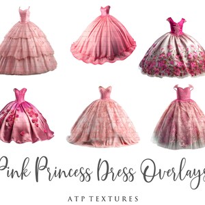 20 Photo OVERLAYS - Princess Dress Ballgown Clipart / Pink Dress, Png ...