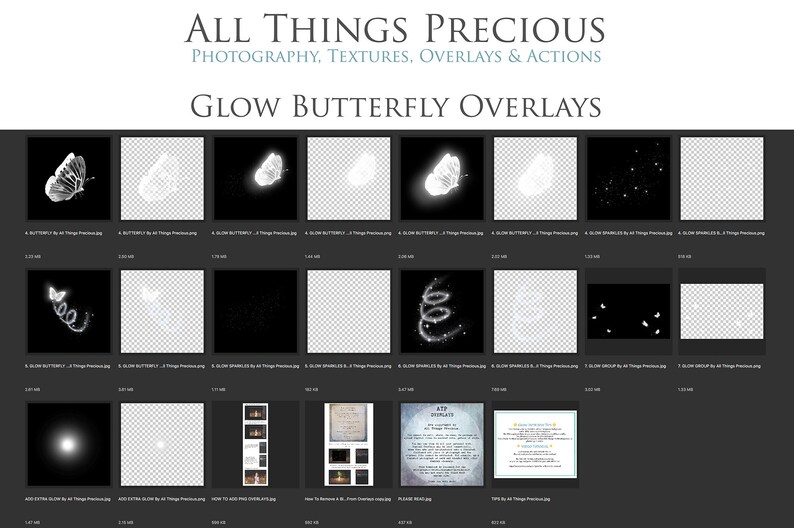 18 DIGITAL OVERLAYS Png Glow BUTTERFLY Overlays / Photo | Etsy