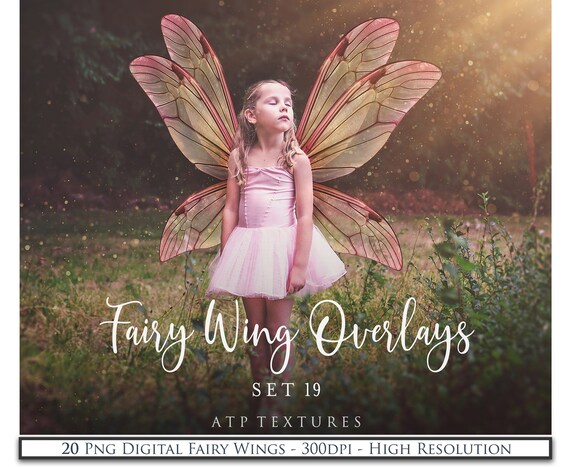 20 OVERLAYS Png FAIRY WINGS Set 19 / Faery Png Wings, High Res, Fantasy ...