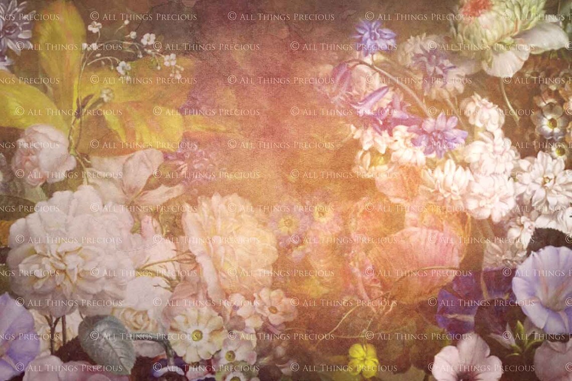 10 Fine Art TEXTURES - Old Masters FLORAL, Flower Background Set 11 ...