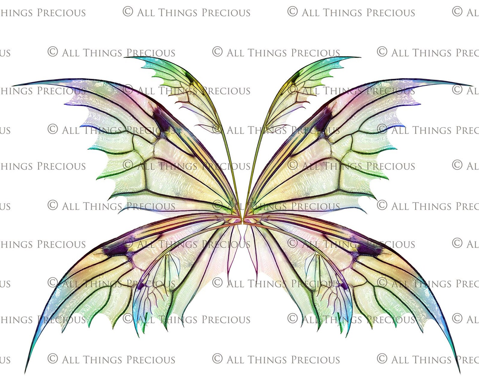 PRINTABLE FAIRY WINGS Set 18 - Print Pattern, Digital Template, Clipart ...
