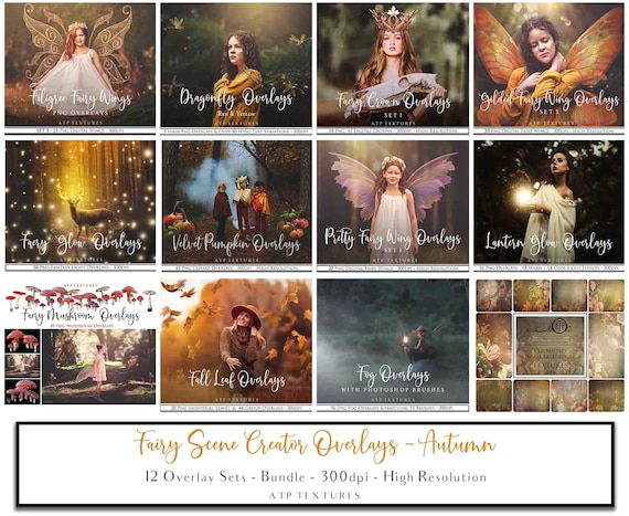 Digital Overlays Fairy Scene Creator AUTUMN / FALL Sun - Etsy