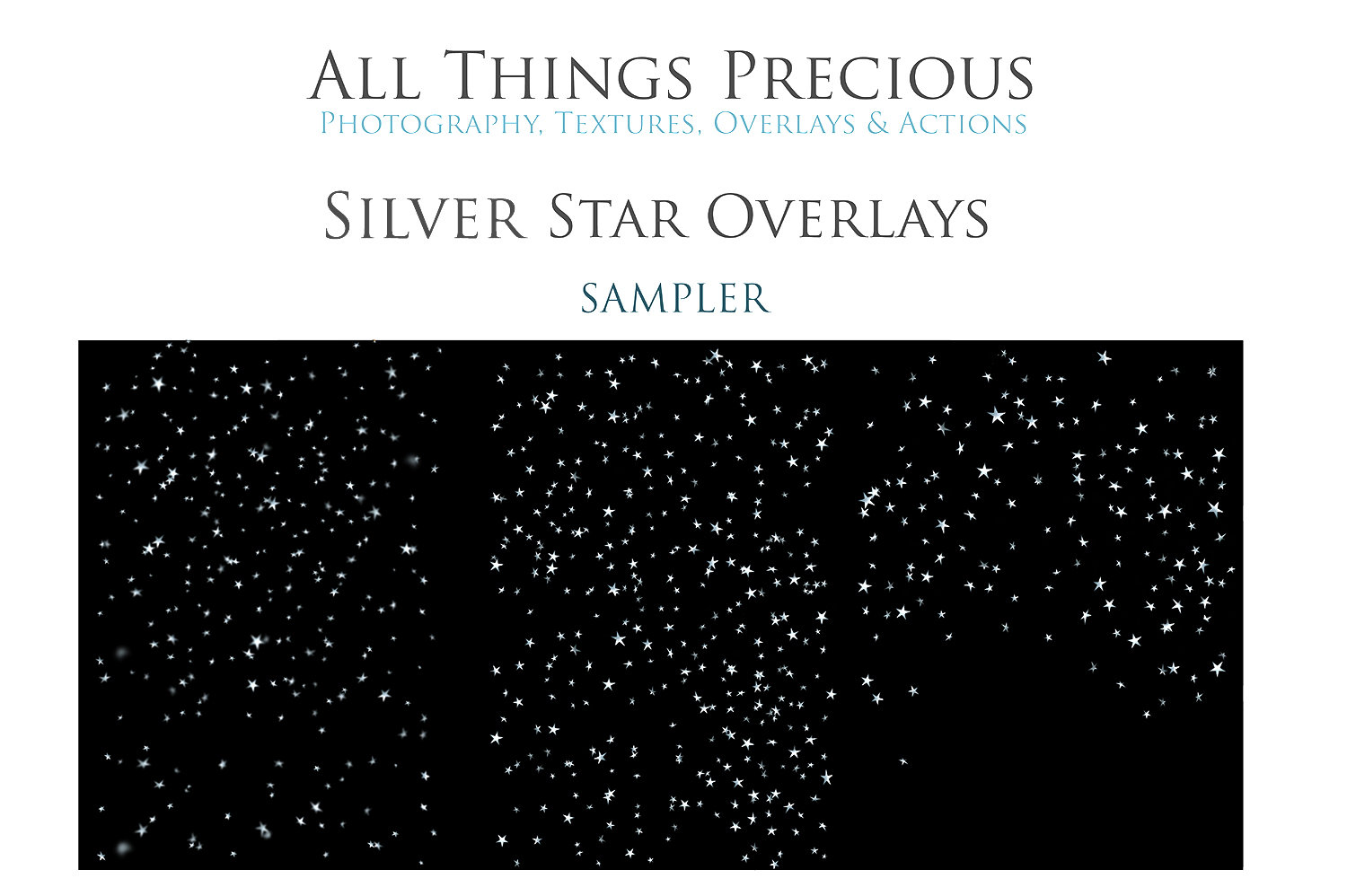 42 Digital Overlays, Png SILVER STARS / Photo Overlay, High Res ...