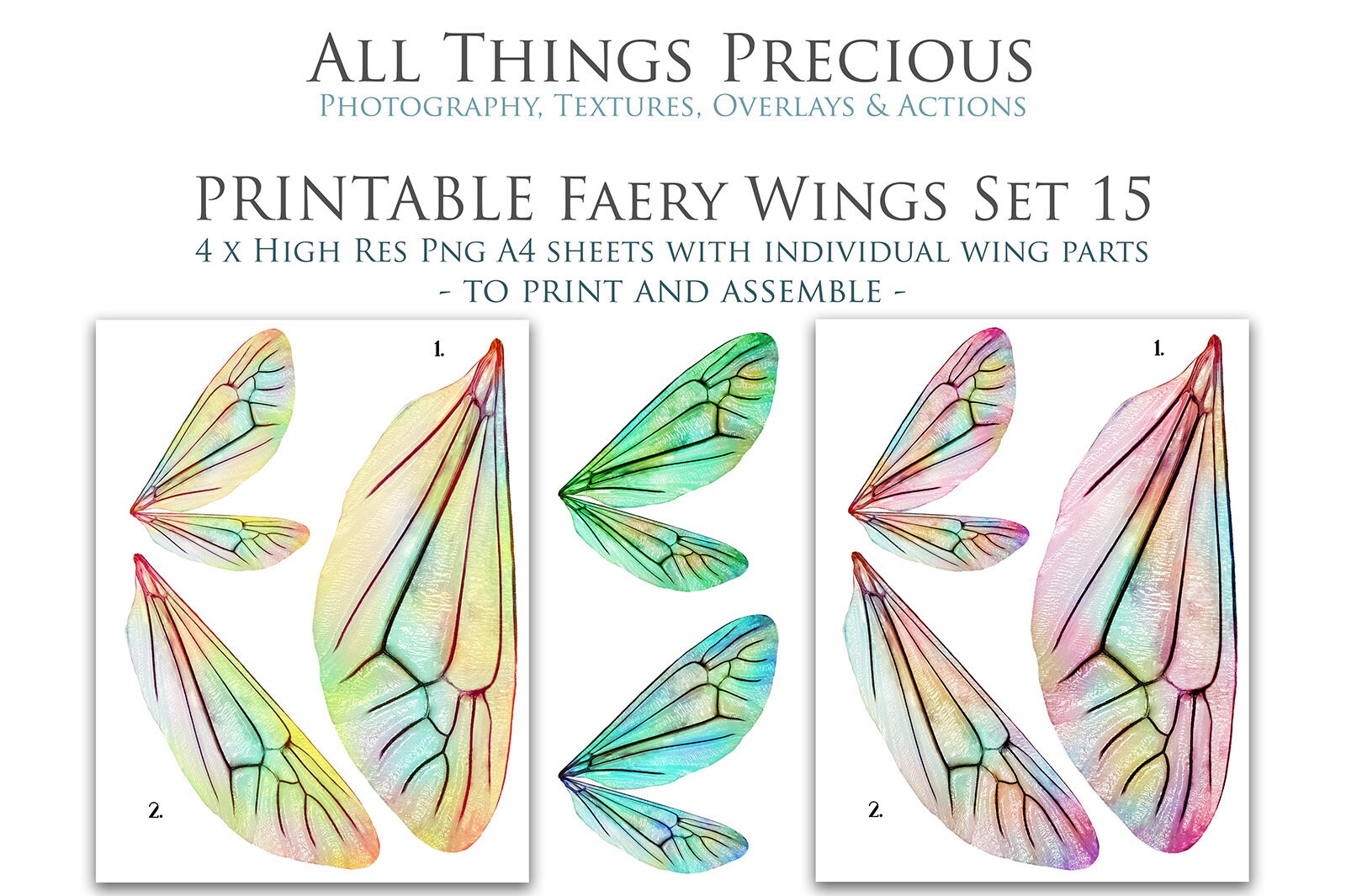 PRINTABLE FAIRY WINGS Set 15 Cosplay Fairy Costume Fairy | Etsy