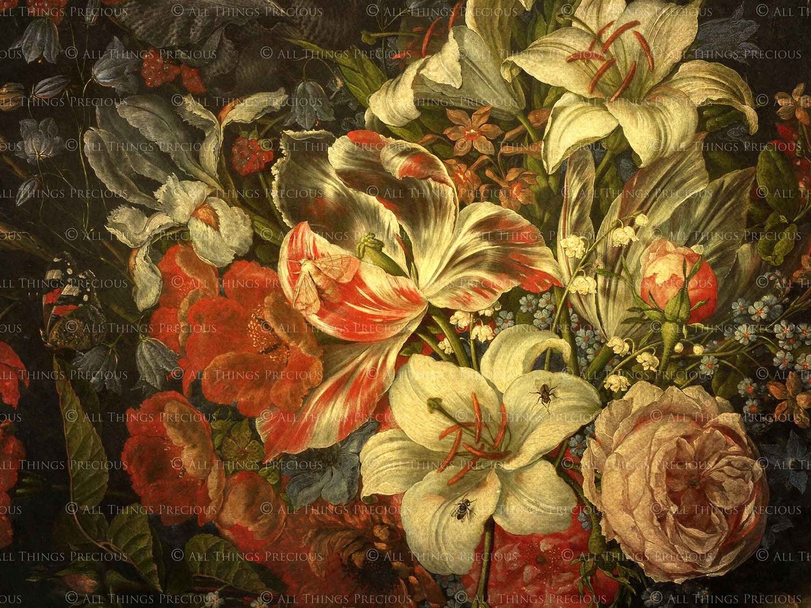 10 DIGITAL TEXTURES - FLORAL Background, Set 18 / Photography Edit ...