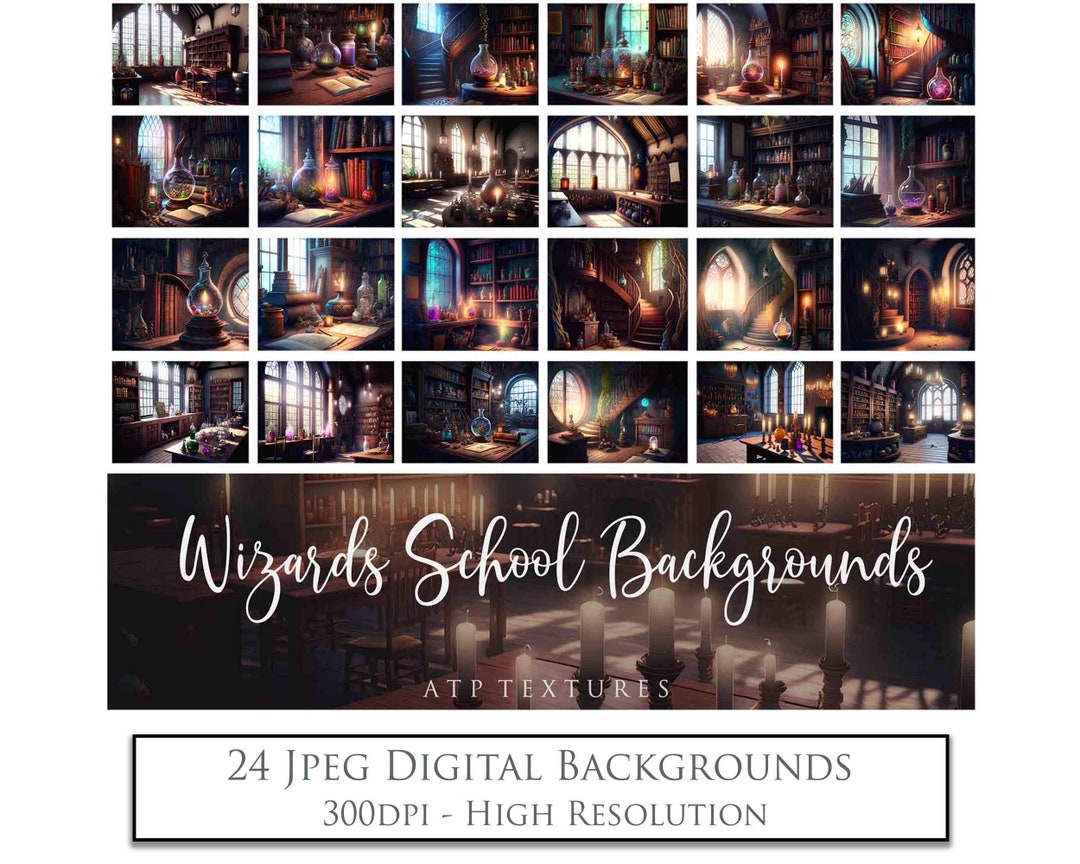 24 Ai Digital Backgrounds - WIZARDS SCHOOL - Photo Background ...