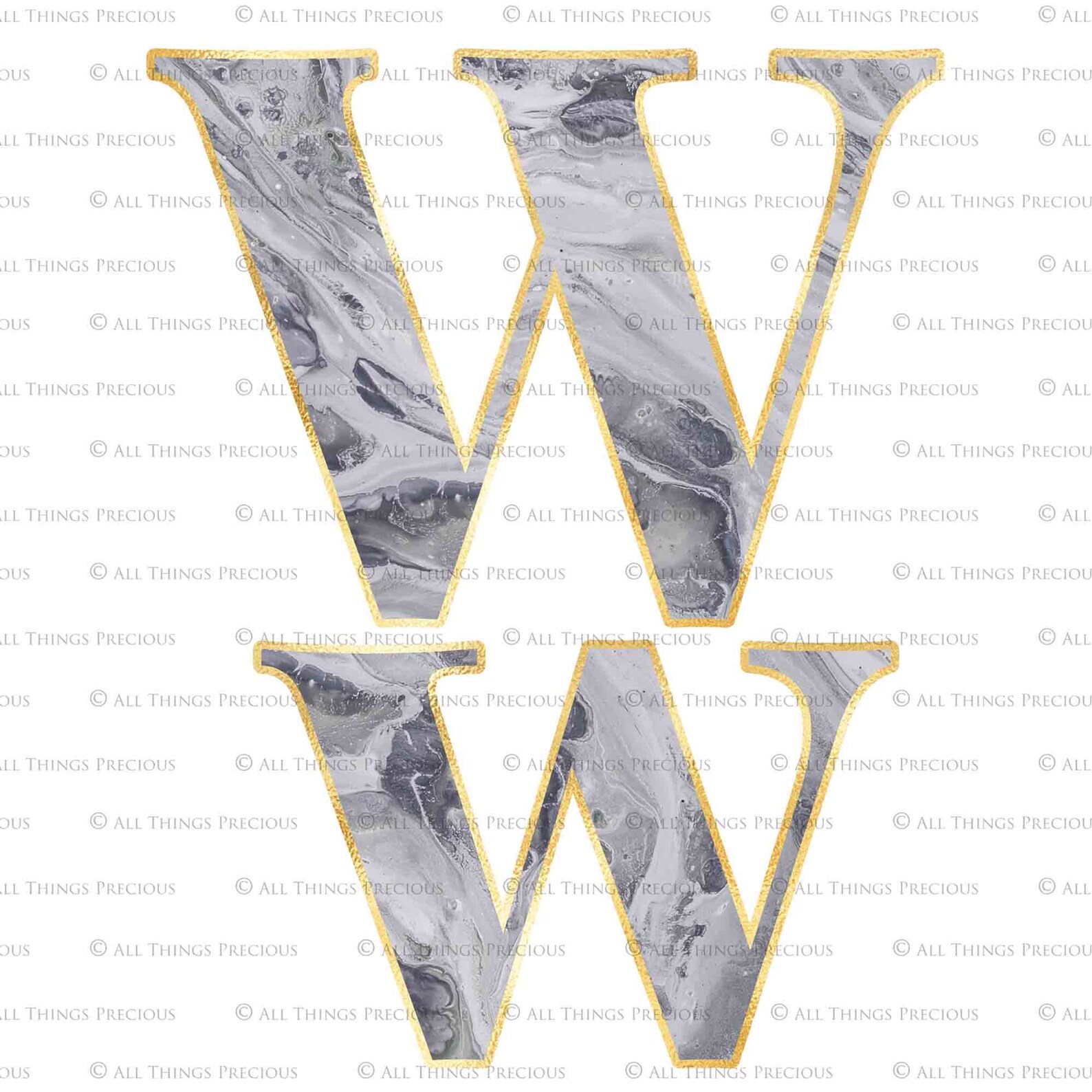 Clipart Letters PNG ALPHABET Grey Marble Digital Print - Etsy